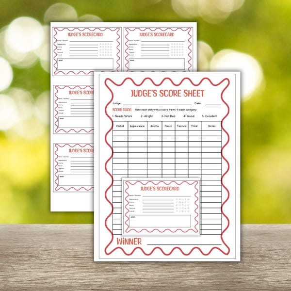 Bake off Score Cards - Etsy