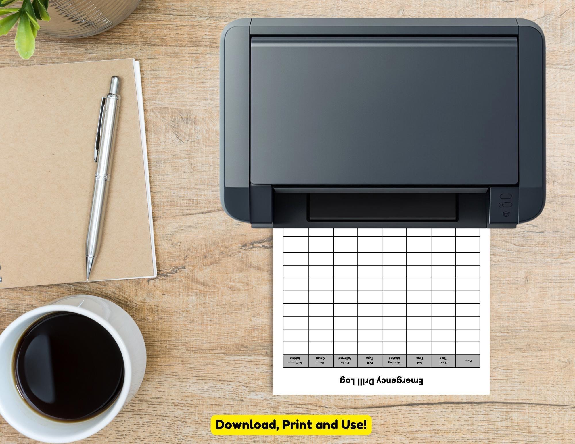 Emergency Drill Log: Fire, Evacuation, Lockdown - Printable Emergency ...