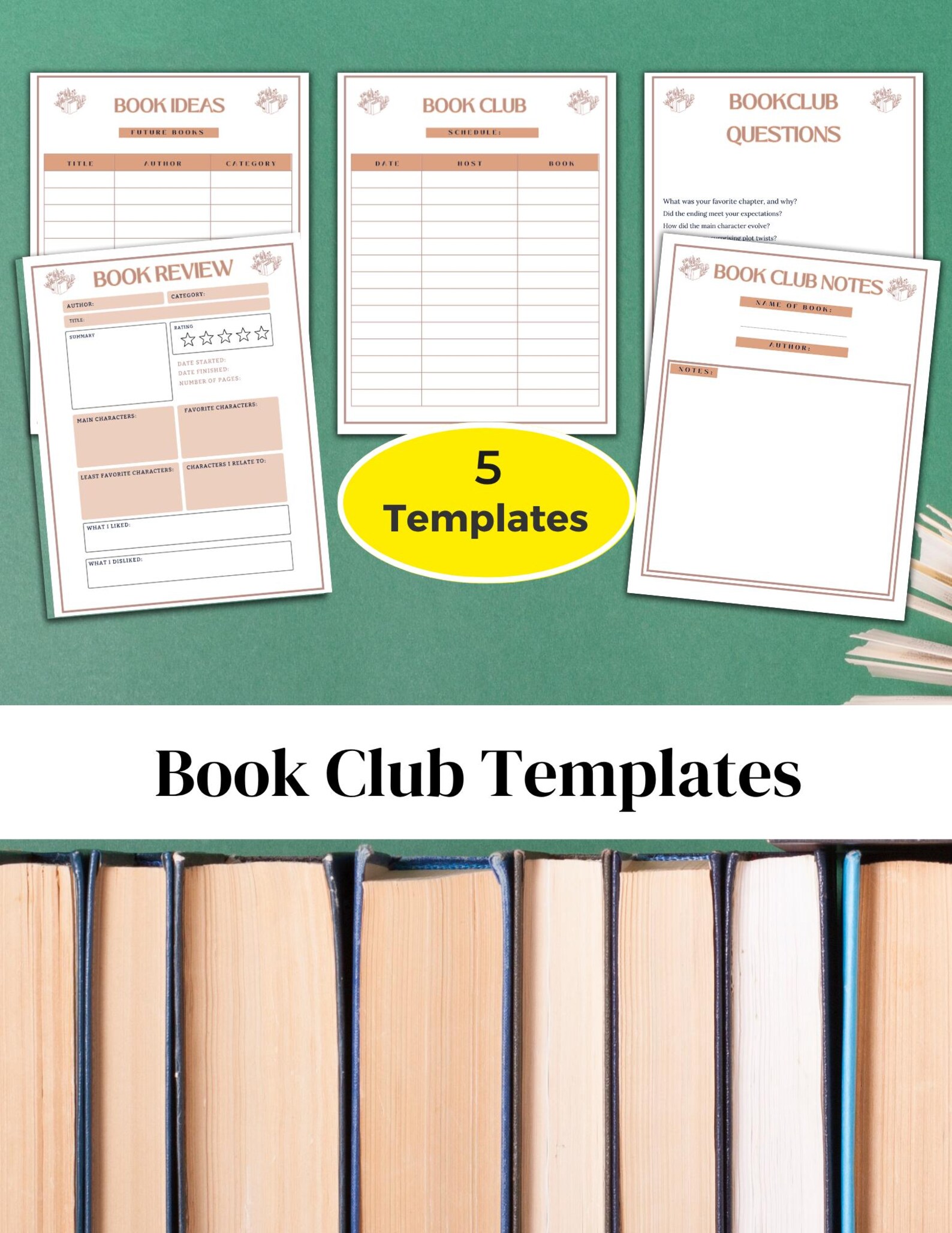 Book Club Discussion Guide Kit, Templates Kit for Bookclub, Bookclub ...