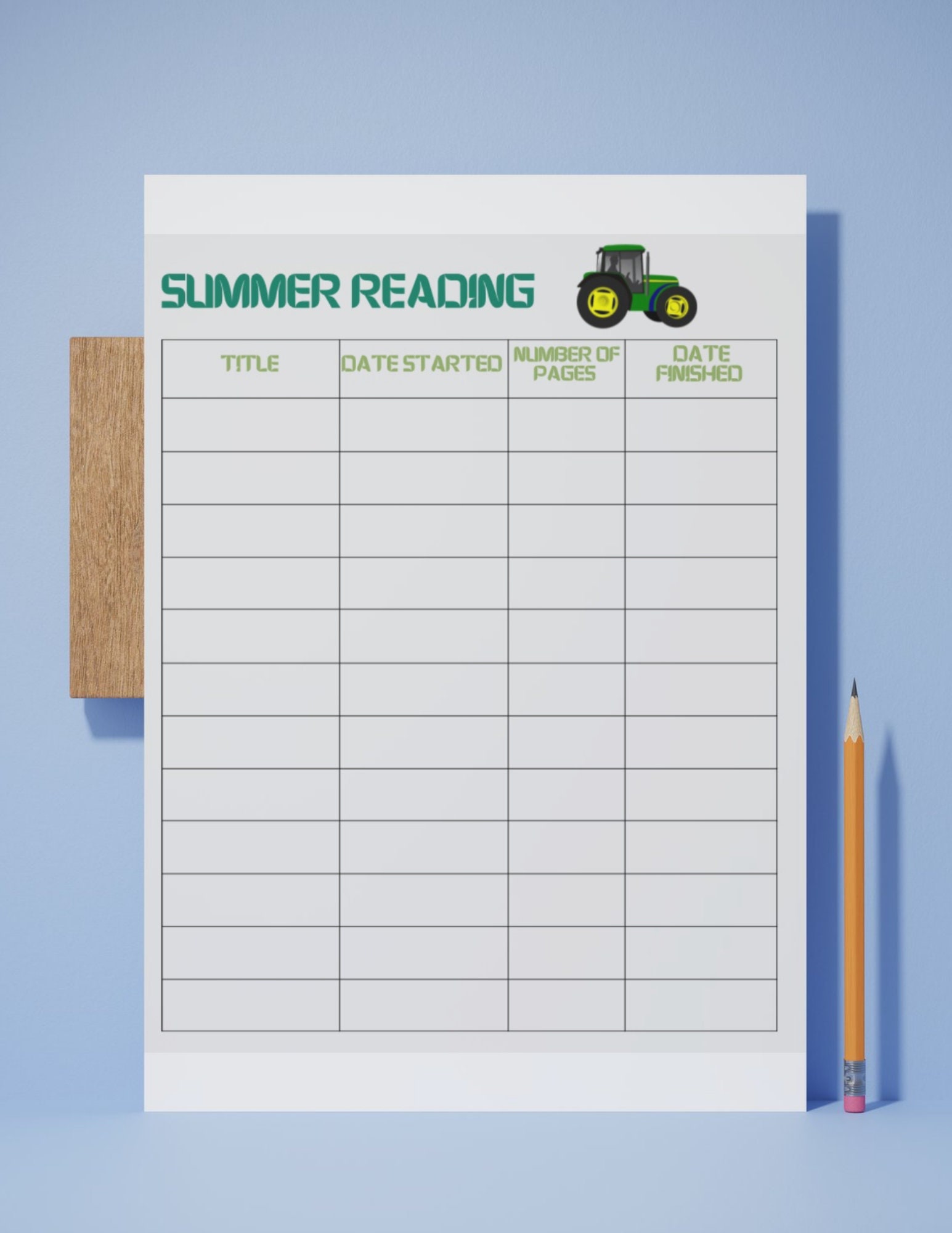 Printable Tractor Bookmarks for Kids, Tractor Themed Reading Challenge ...