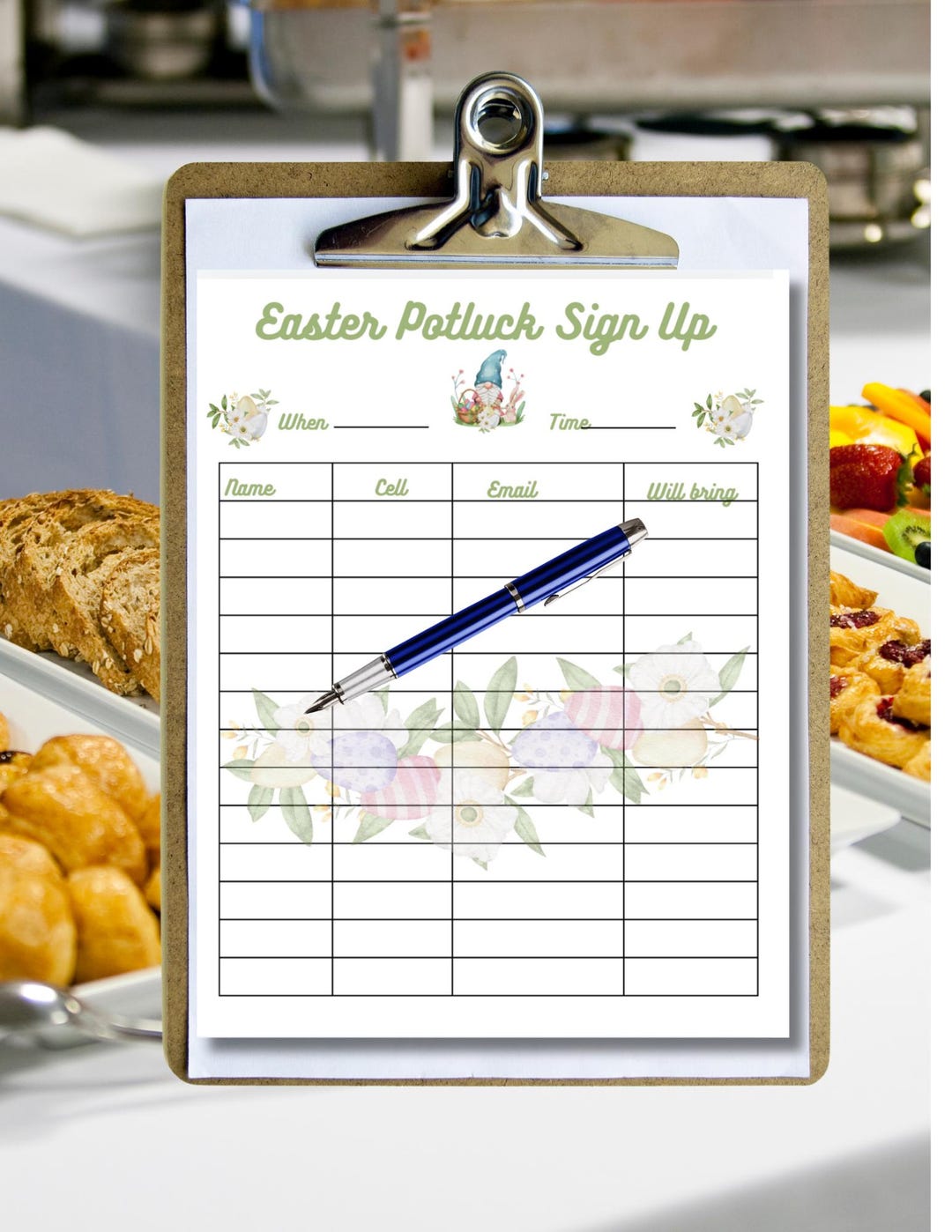 Easter Potluck Sign-up Sheet: Printable Food List,printable Food ...