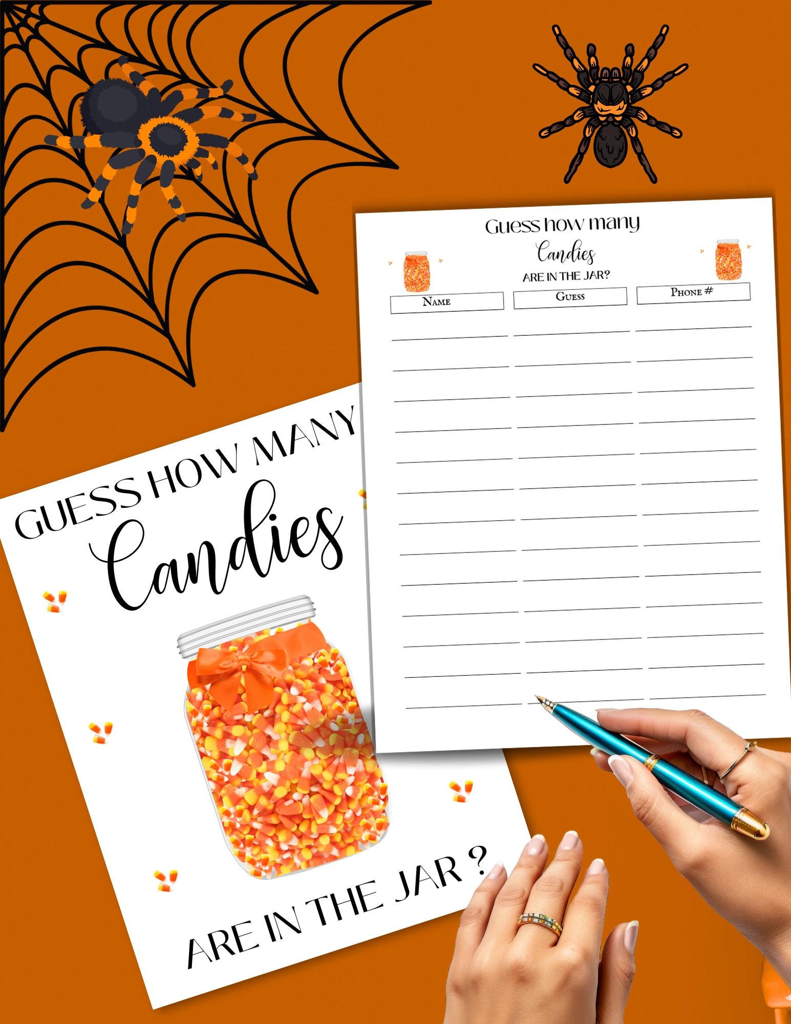 Halloween Candy Guessing Game, Printable Party Raffle, Halloween Guess ...