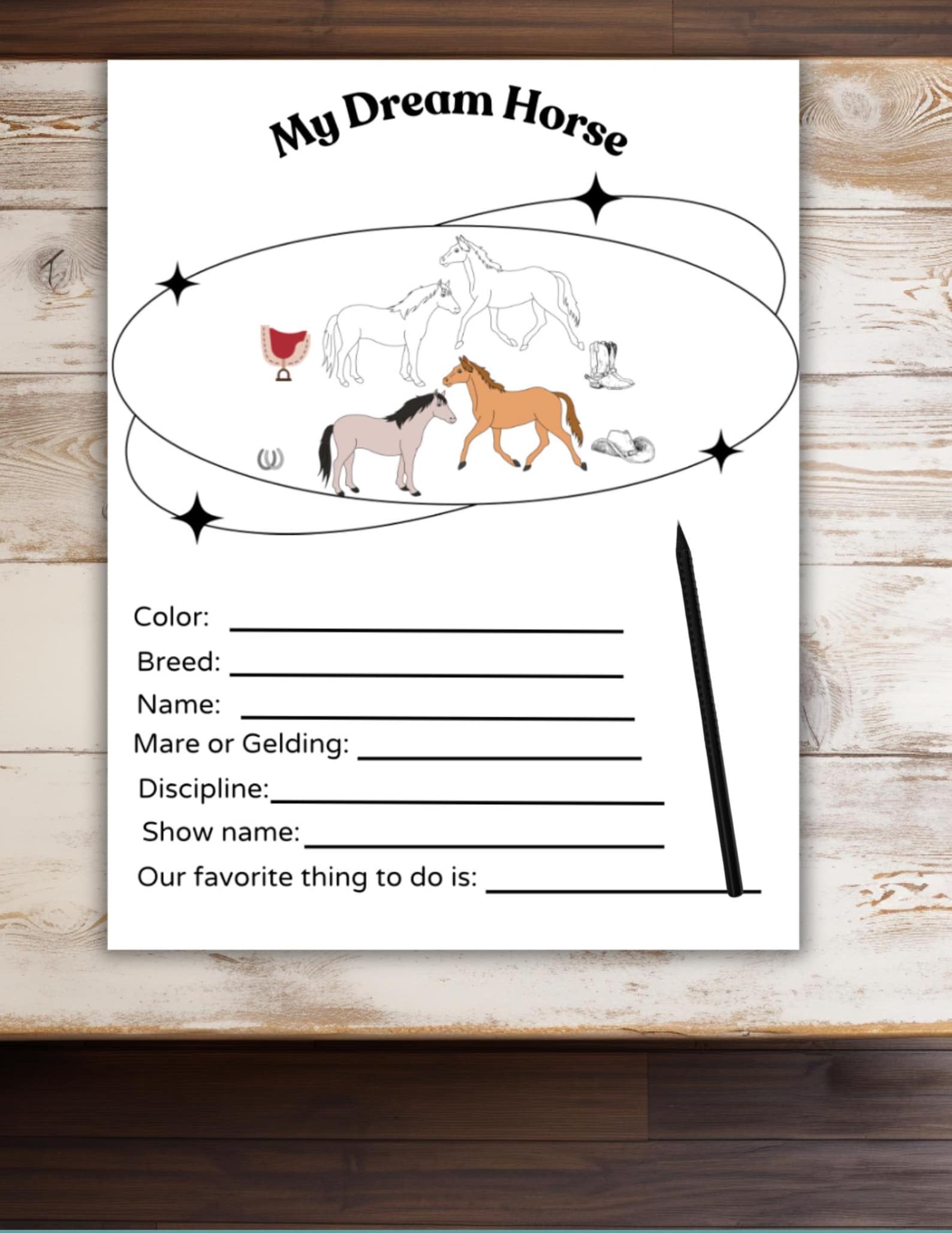 My Dream Horse Worksheet,printable Horse Theme Activity for Kids, Horse ...
