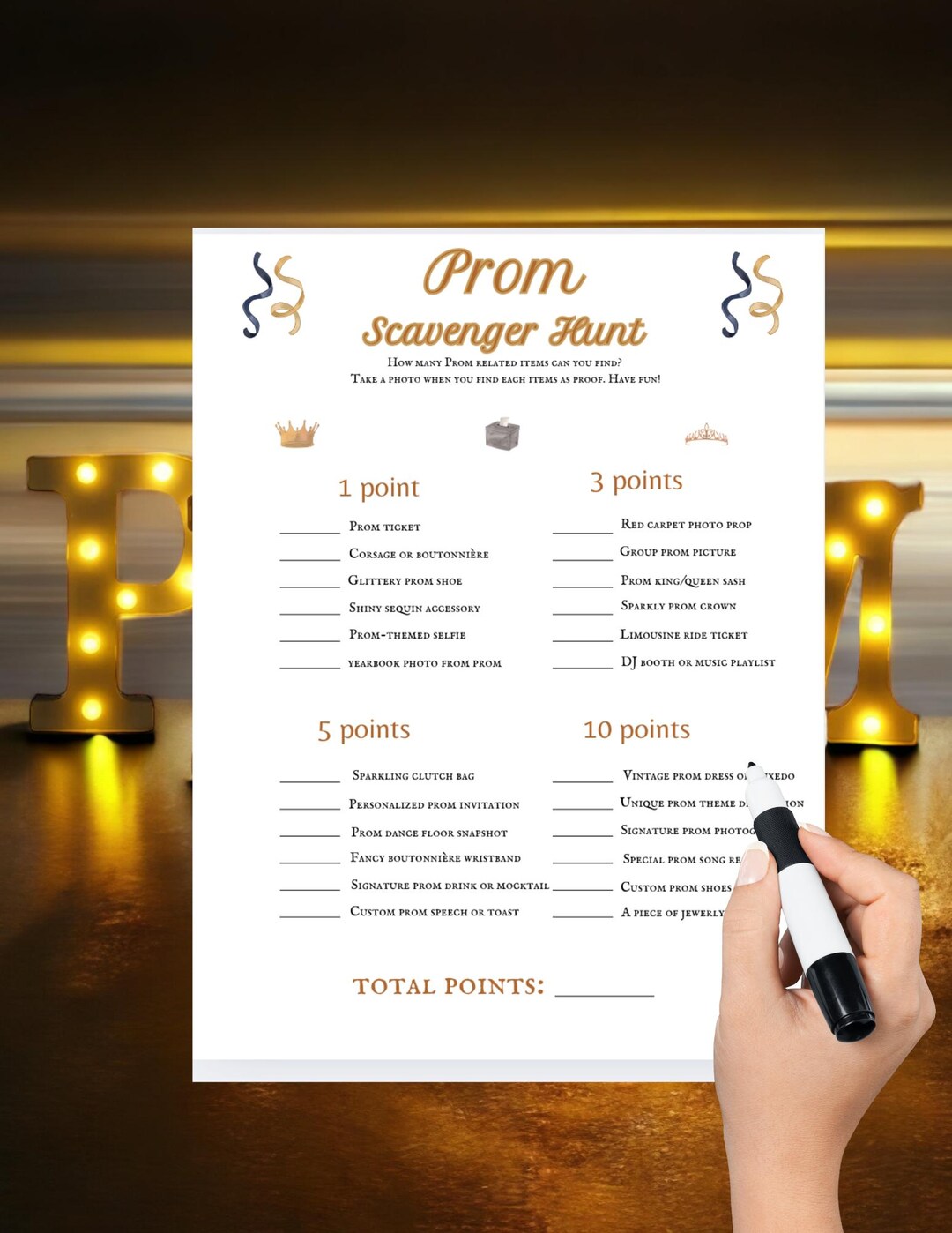 Prom Scavenger Hunt,printable Prom Scavenger Hunt Clues, Game for Prom ...