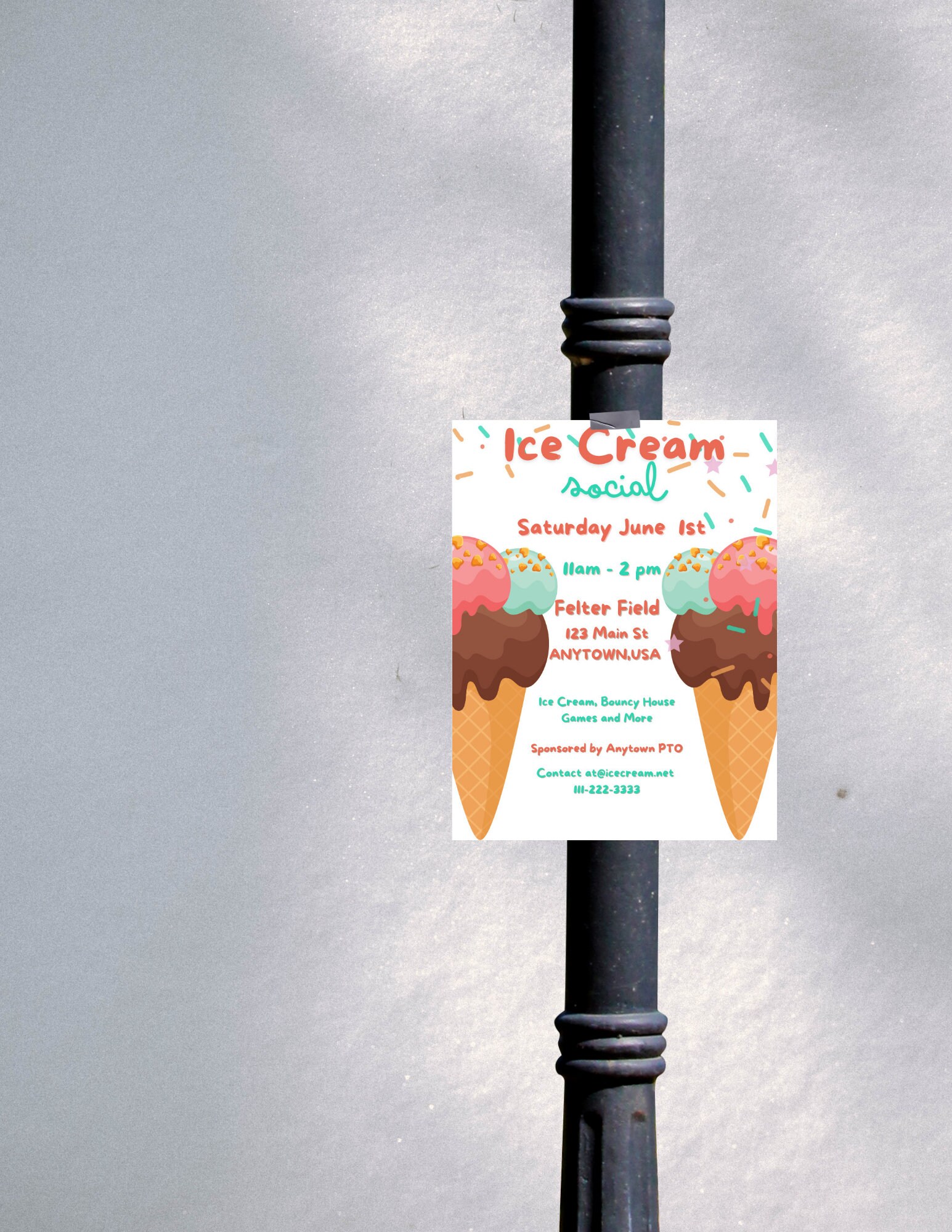 Editable Ice Cream Social Event Flyer - Etsy