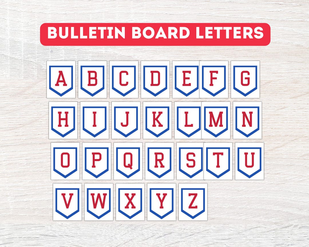 Patriotic Themed Day Bulletin Board Letters Printable, Red, White,blue ...
