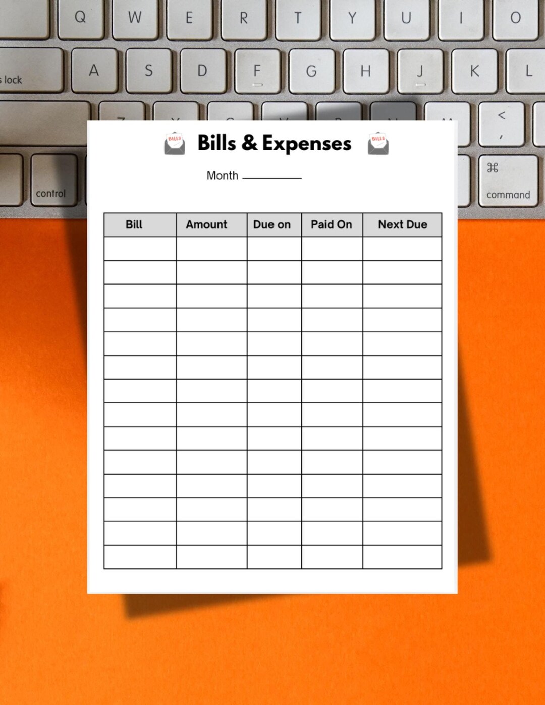 Bill and Expense Template,minimalist Bill & Expense Tracker,bill ...