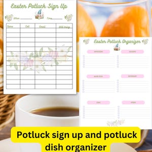 Printable Easter Potluck Sign up Sheet,easter Food Sign up Sheet ...