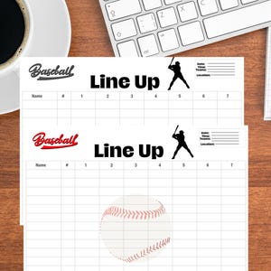 Baseball Line Up,baseball Line up Card Template, Batting Line up ...