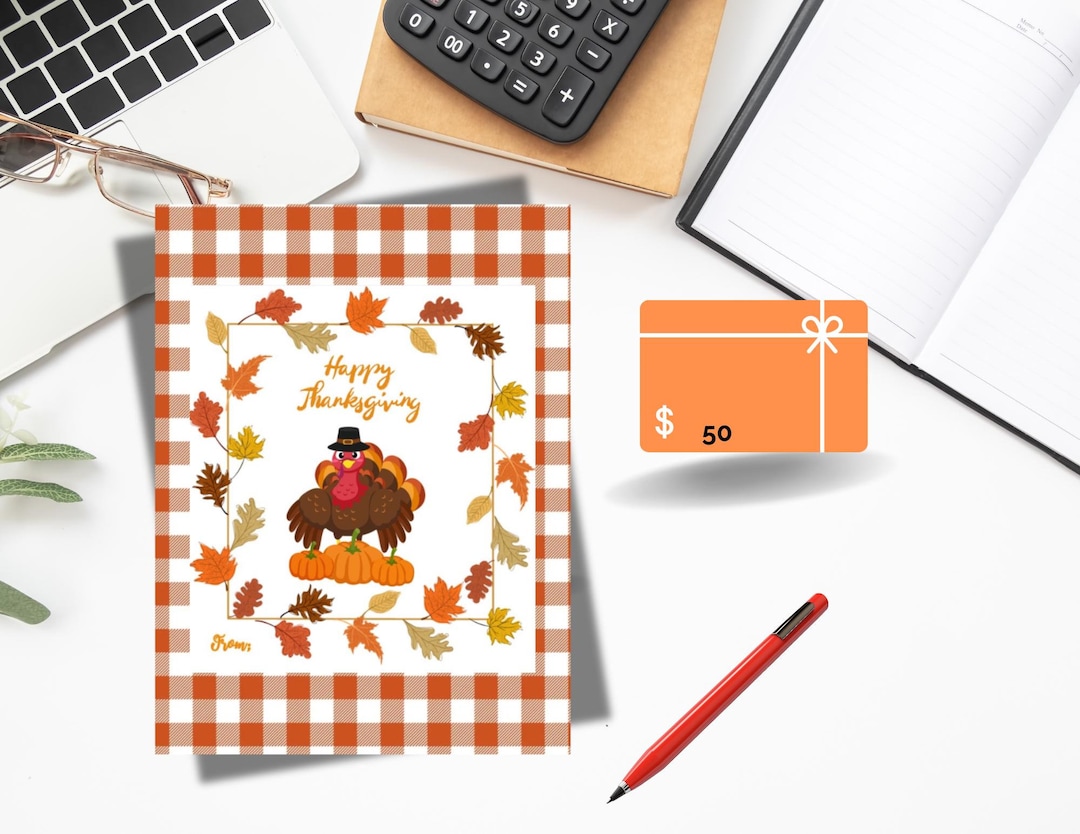 Thanksgiving Turkey Gift Card Holder: Printable PDF for Coffee Cards - Etsy