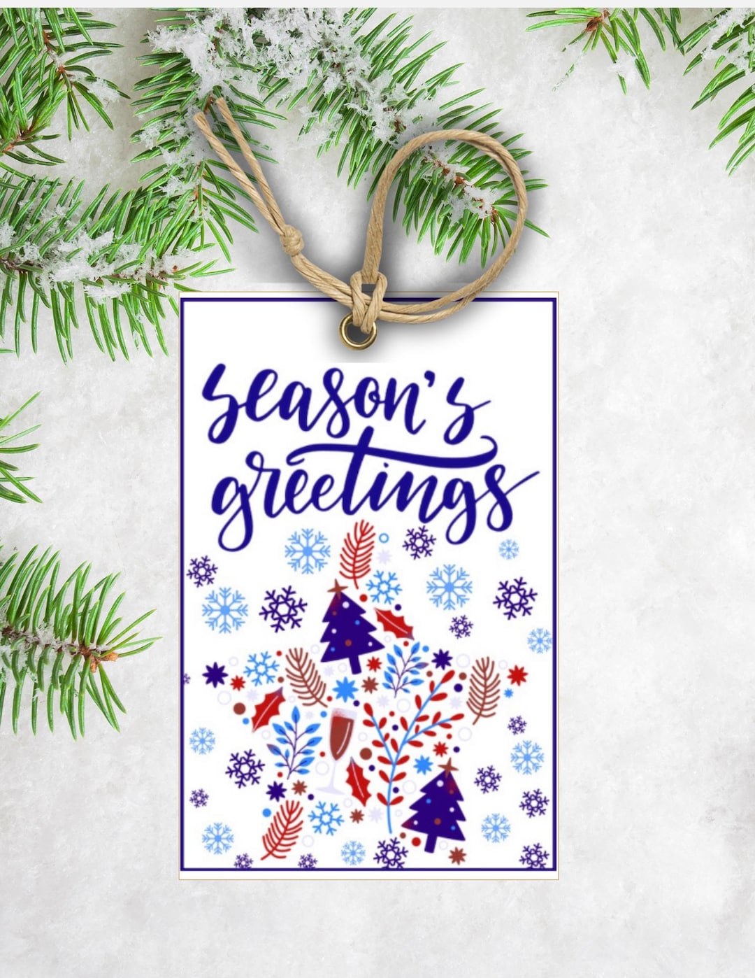 Printable Season Greetings Holiday Gift, Goody, Favor and Treat Tag ...