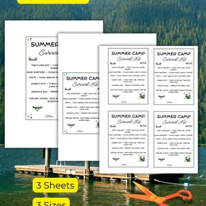 Summer Camp Survival Kit Tag Printable,favor Tags,printable Adventure ...