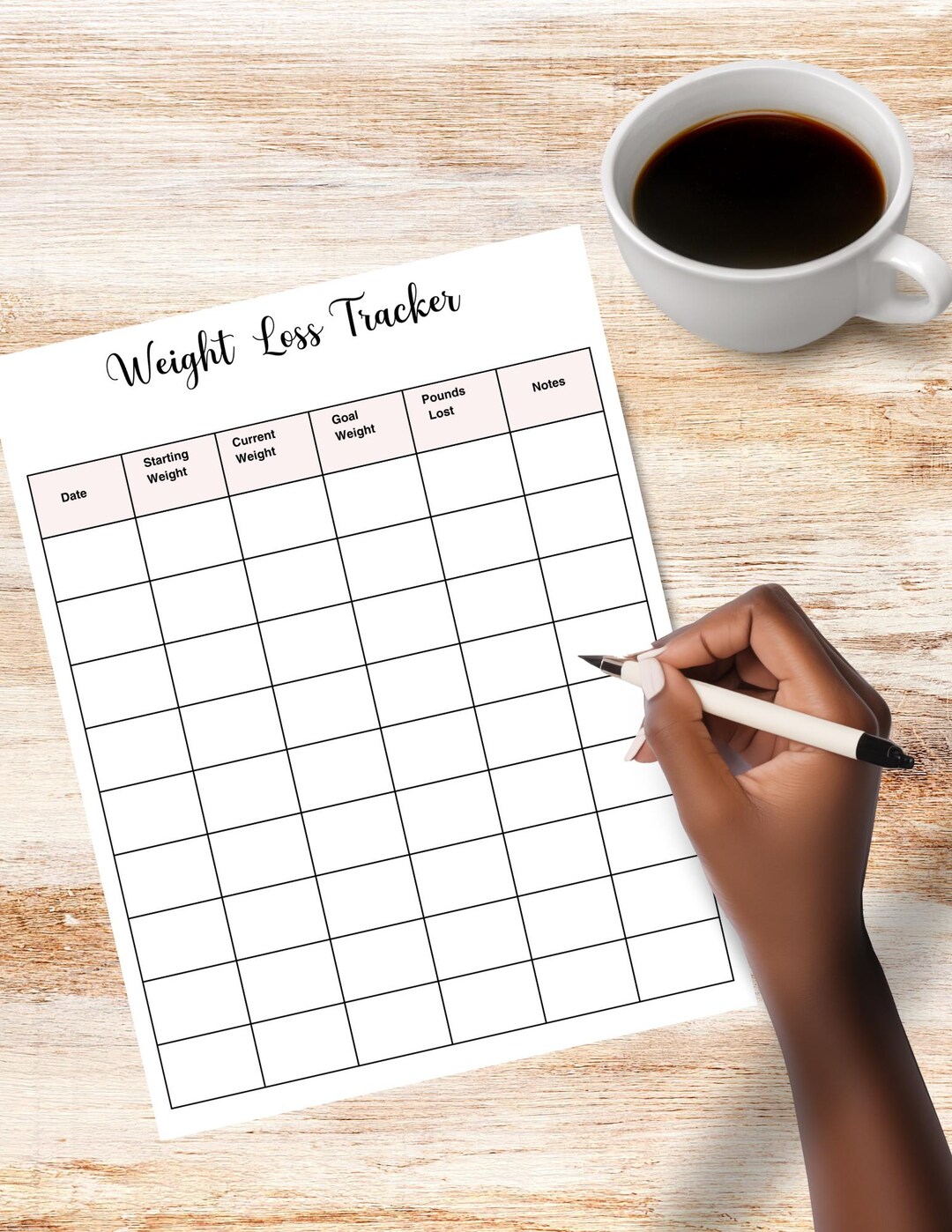 Weight Tracker Printable Weight Loss Tracker PDF, Weight Loss Planner ...