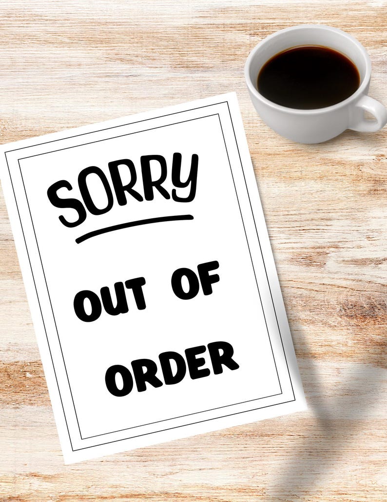 Printable Out of Order Sign,business, Store, Warehouse, Out of Order ...