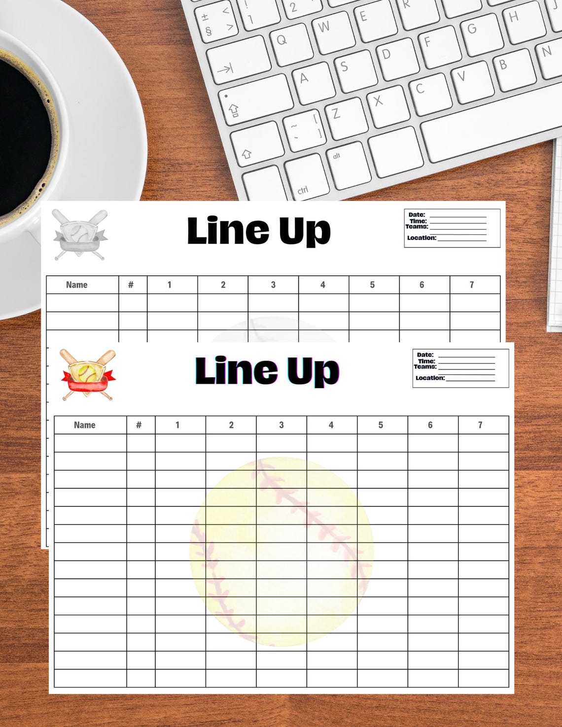 Softball Lineup Card Template,softball Player Roster,team Roster for ...