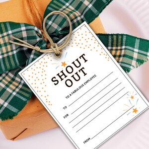 Employee Shout Out Tags,printable Staff Appreciation,recognizing Top ...