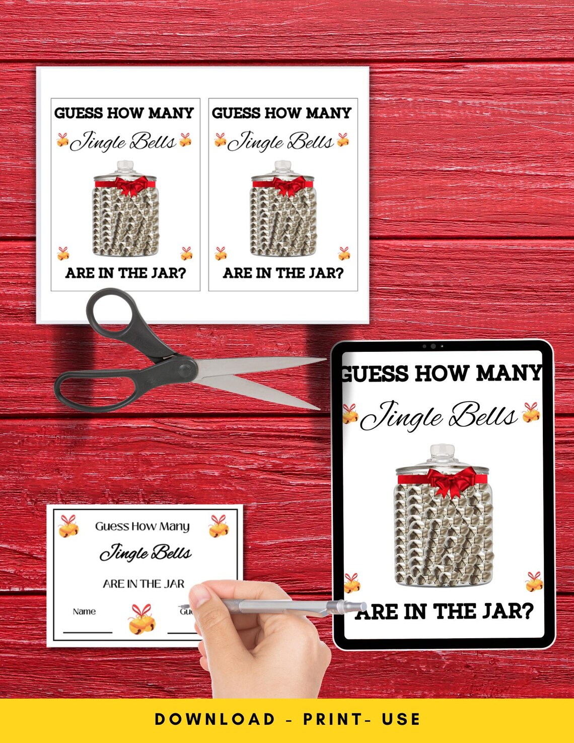 Christmas Jingle Bell Guessing Game, Jingle Bell Raffle Guessing Game ...