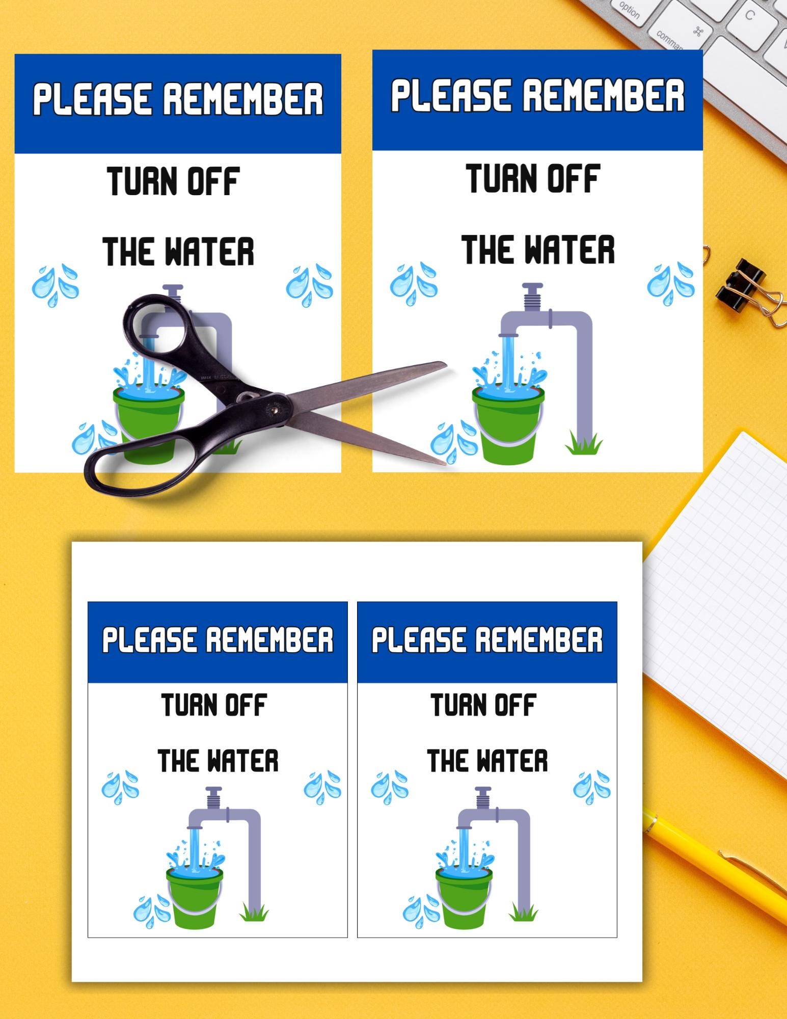 Please Turn off Water Sign, Printable Reminder to Shut Water Off,horse ...