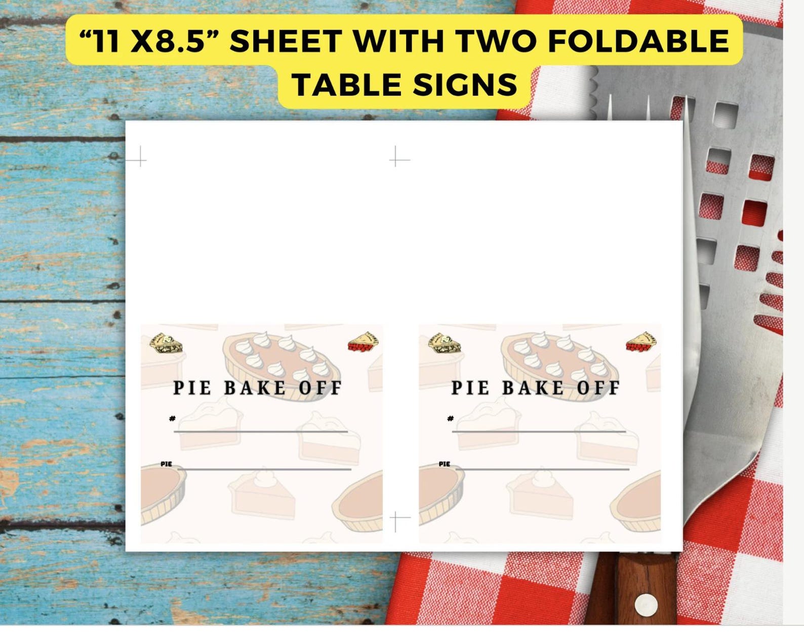 Pie Bake off Table Markers, Pie Baking Contest, Contestant Numbers ...