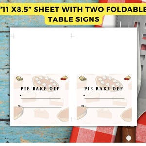 Pie Bake off Table Markers, Pie Baking Contest, Contestant Numbers ...