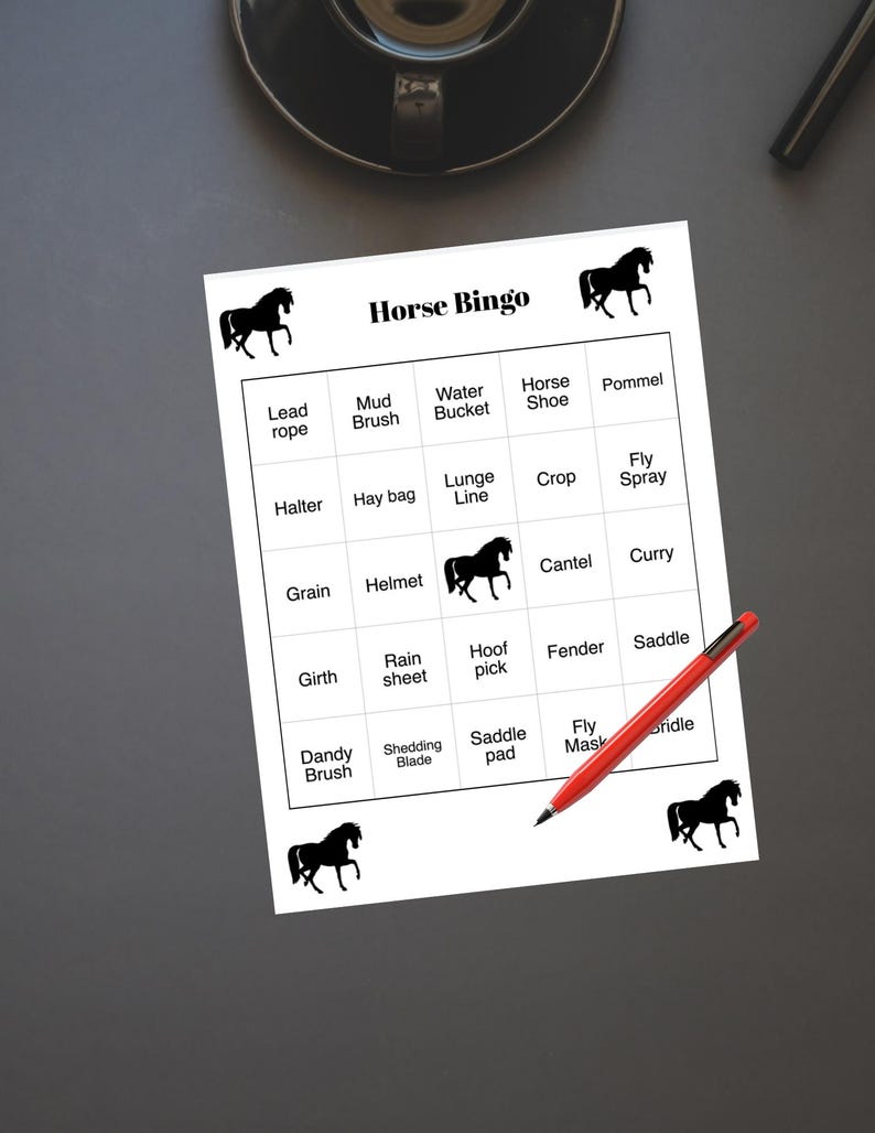 Pony Bingo Game Horse Birthday Party Activity (printable PDF), Horse ...
