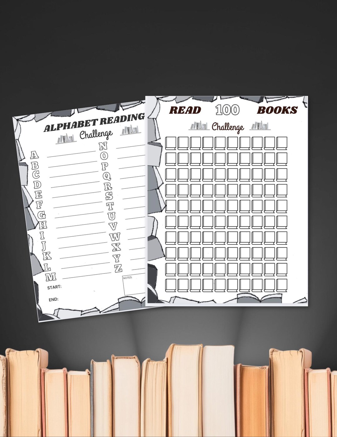 Book Challenges Trackers,printable Book Challenge,reading Tracker Log ...