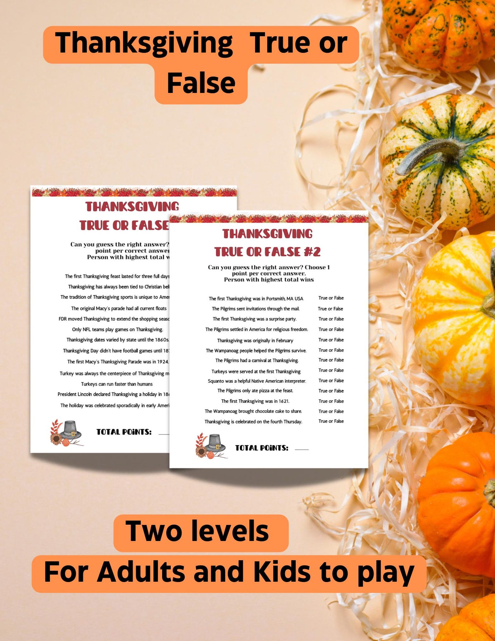 Thanksgiving Trivia, Thanksgiving Facts and Falsehoods,kids and Adult ...