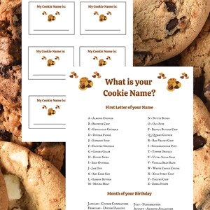What is Your Cookie Name, Cookie Themed Name Game,cookie Party Game ...