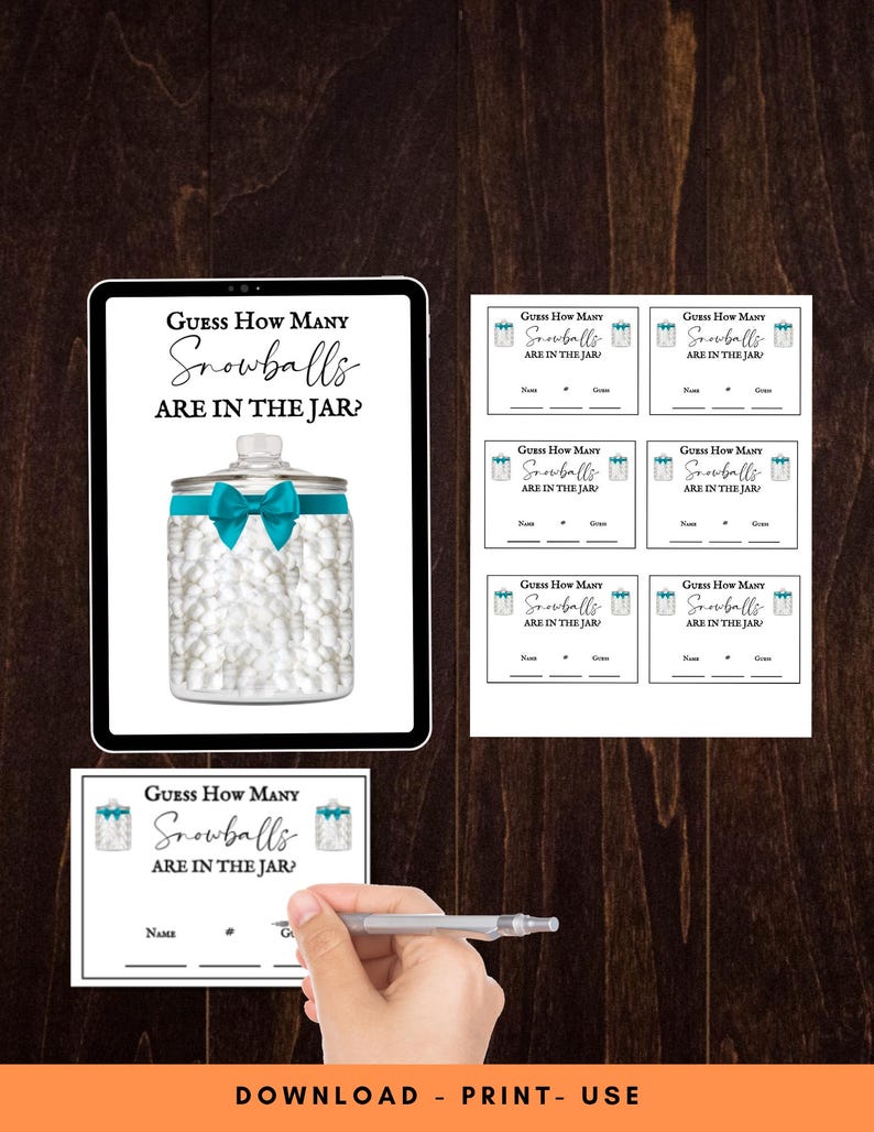 Guess How Many Snowballs Game, Winter Themed Raffle Game,printable ...