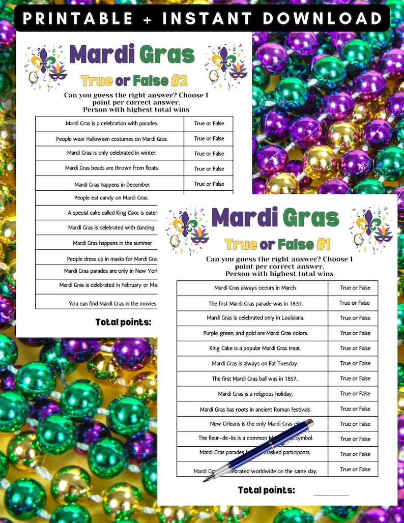 Mardi Gras Trivia,mardi Gras Facts and Falsehoods, Kids and Adult ...