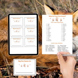 What is Your Fox Name,fox Name Game, Fox Party Game, Fox Name Game ...