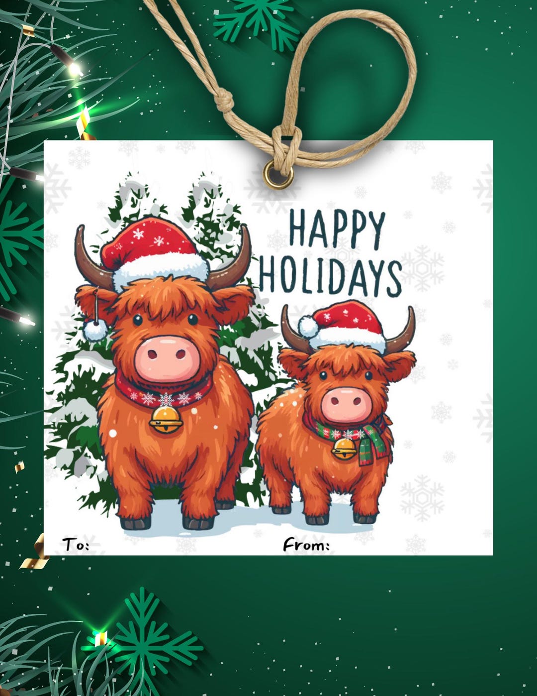 Highland Cows Tag, Printable Gift Tags With Highland Cows,happy ...