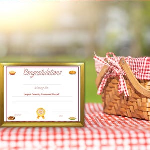 Pie Eating Contest Award Certificates,printable Pie Eating Contest ...