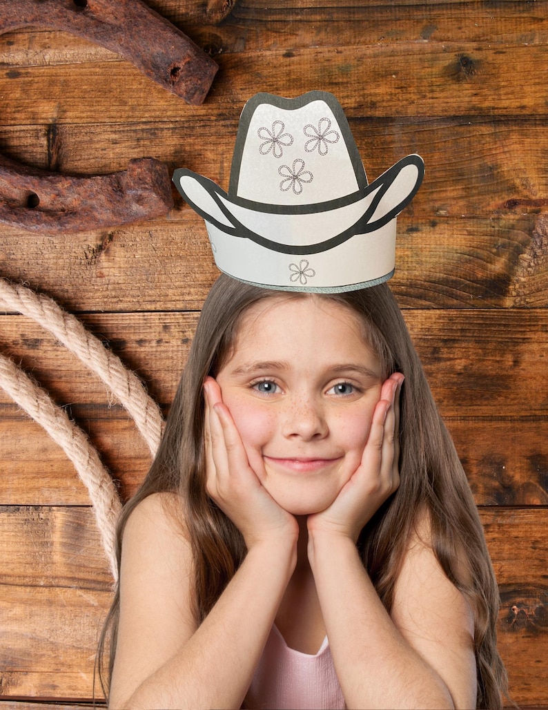 Printable Cowboy/cowgirl Hat Paper Crown: Kids Coloring Craft (PDF ...