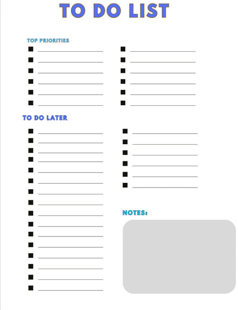 To Do List Printable Organization Daily Planner Printable Editable - Etsy