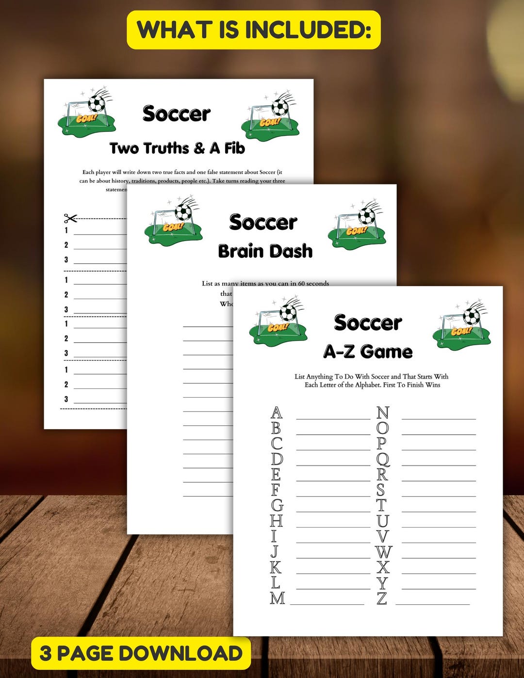 Soccer Party Games: Printable Activities Pack (PDF Download) - Etsy