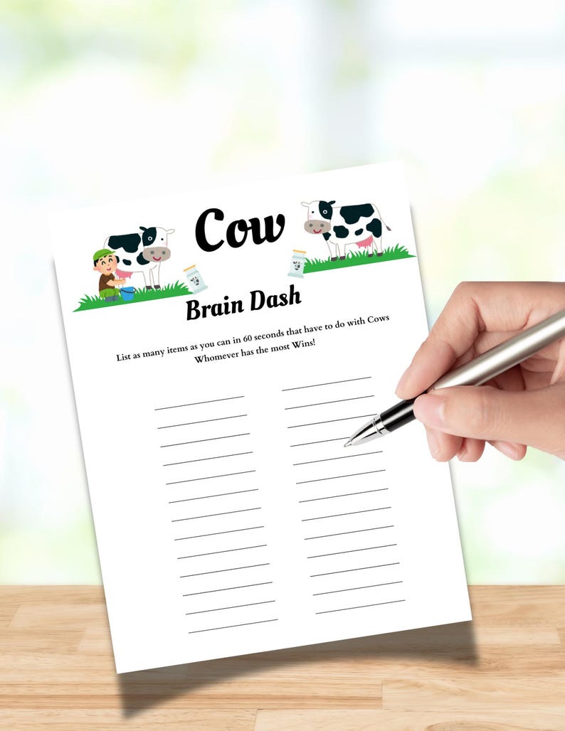 Cow Party Games Bundle: Printable Farm Animal Games (PDF Download) - Etsy