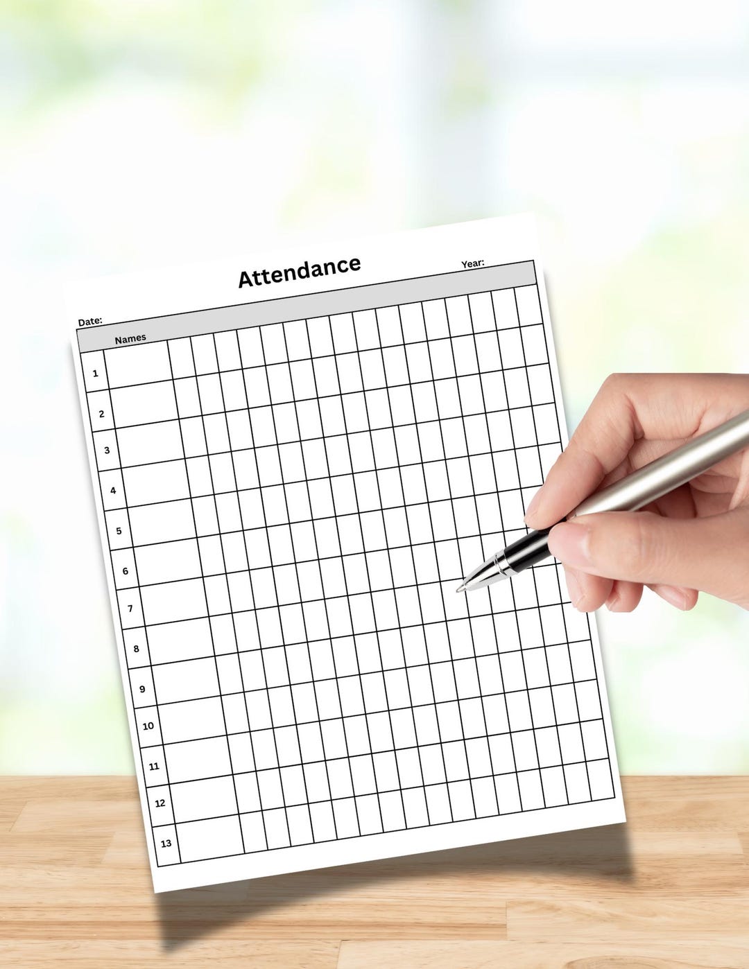Attendance Sheet,printable Sign-in Form for Classroom, Office, Church ...