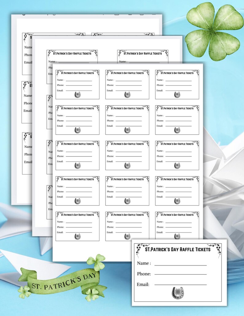 Printable St Patrick's Day Themed Raffle Event and Fundraiser,raffles ...