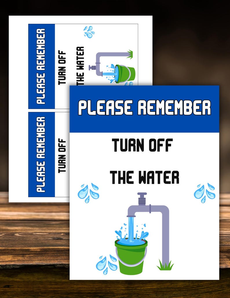 Please Turn off Water Sign, Printable Reminder to Shut Water Off,horse ...