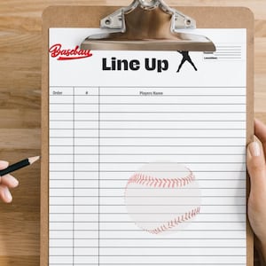 Baseball Line Up,baseball Line up Card Template, Batting Line up ...
