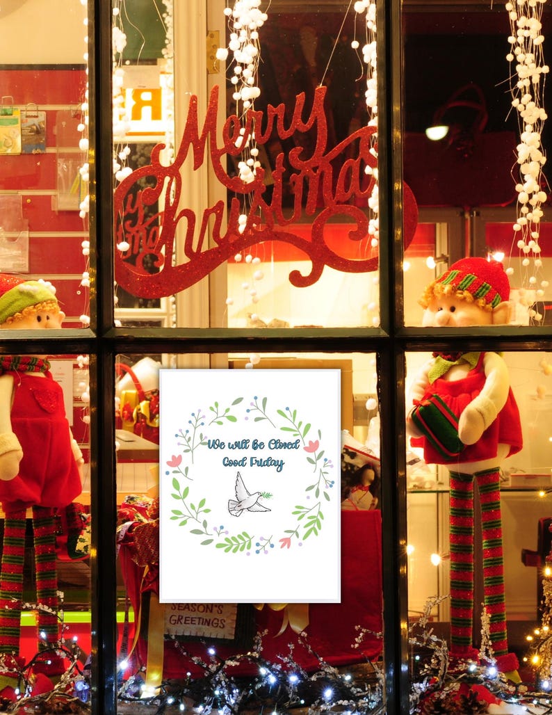 Closed for Good Friday Sign, Closed for the Day,printable Closed Store ...