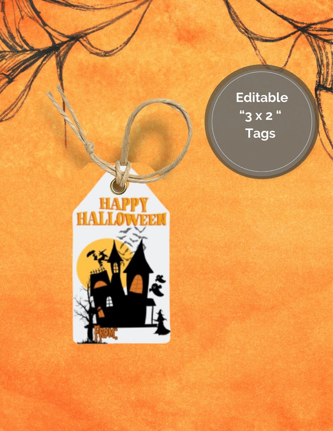 Happy Halloween Favor Tag, Haunted House Halloween Treat Tags,printable ...