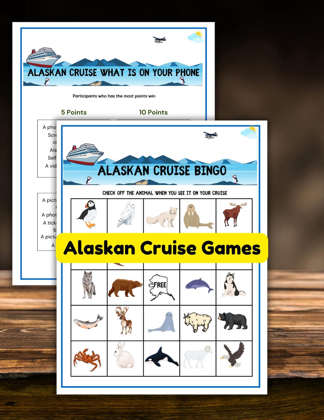 Alaskan Cruise Games,alaska Wildlife Activity, Alaskan Vacation Themed ...