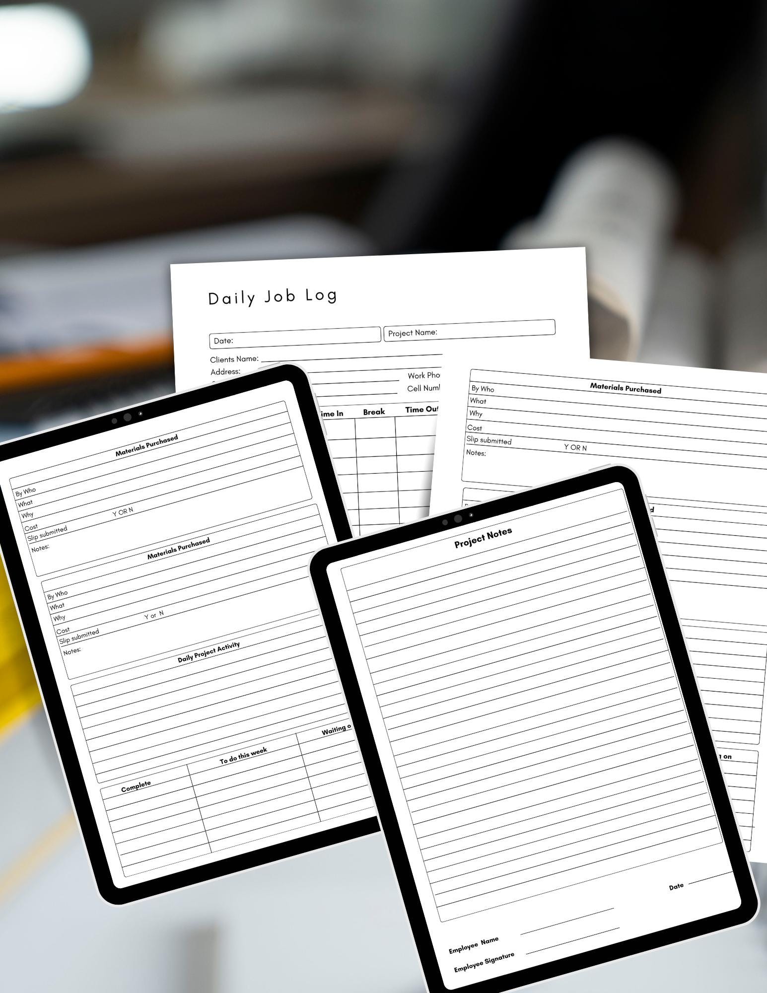 Daily Job Log: Construction Site Management Report (printable PDF) - Etsy