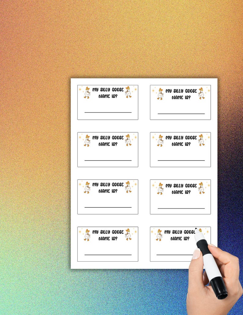 What is Your Silly Goose Name Game Printable,fun Goose Party Icebreaker ...