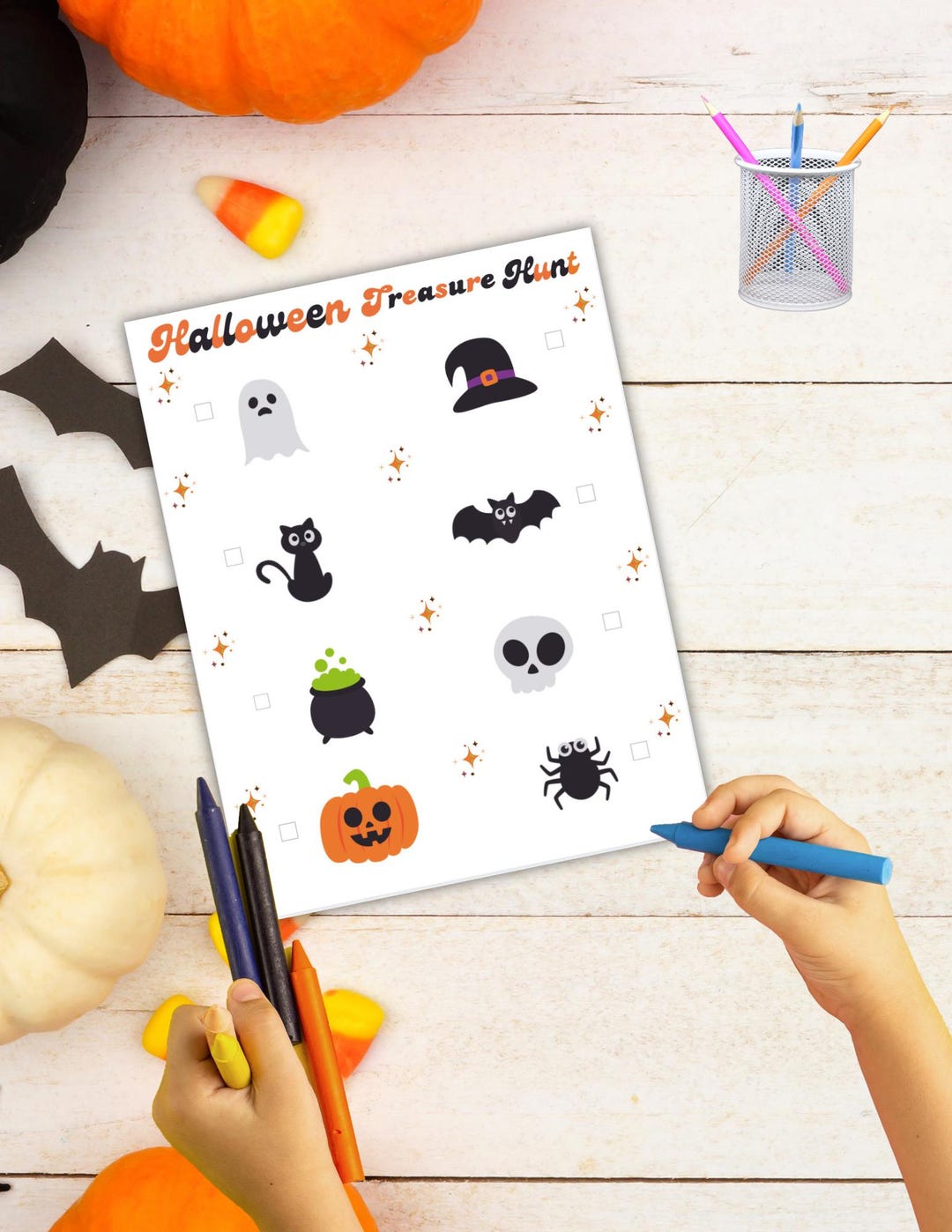 Printable Halloween Treasure Hunt,printable Preschool Game for ...