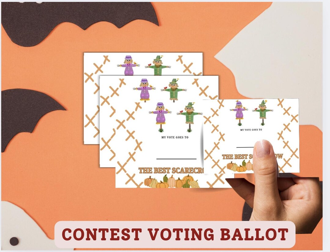 Scarecrow Contest Voting Ballots,fall Scarecrow Fundraiser, Scarecrow ...