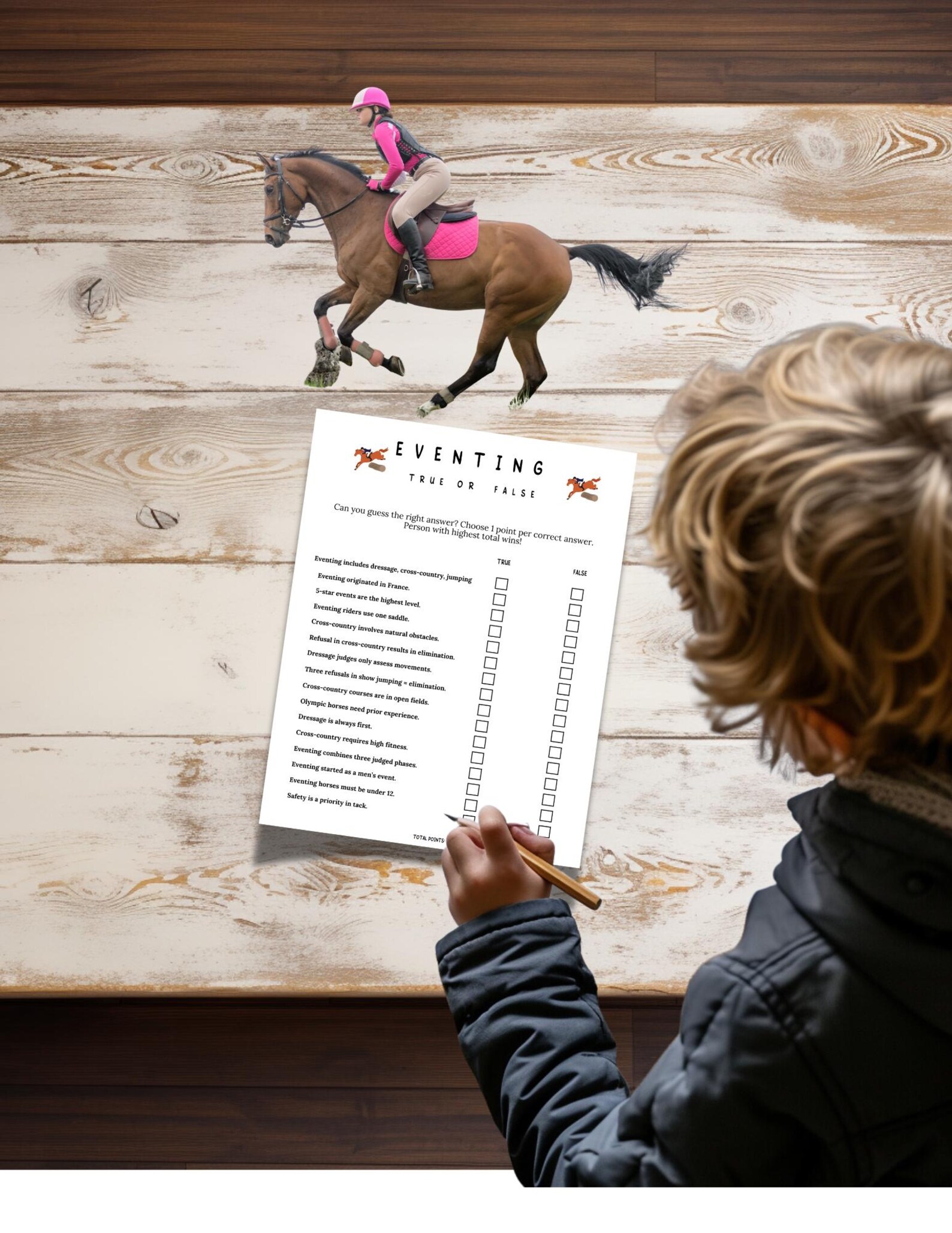 Horse Eventing Trivia Game,horse True or False,fun Printable Horse Quiz ...