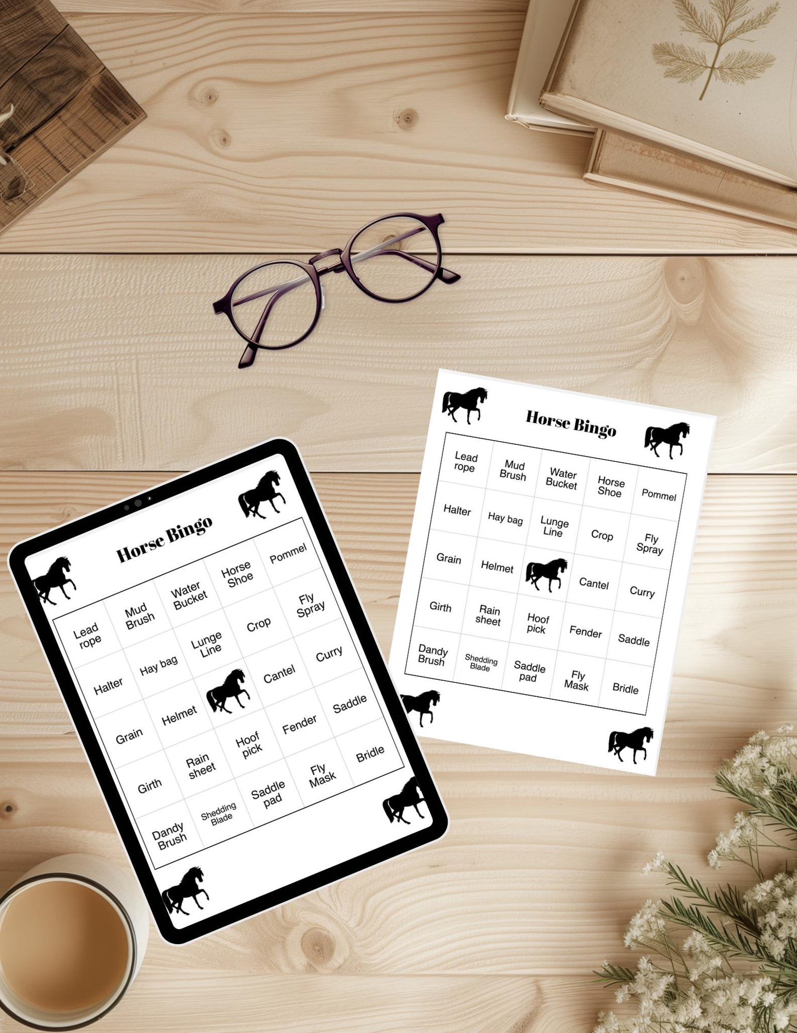 Pony Bingo Game Horse Birthday Party Activity (printable PDF), Horse ...
